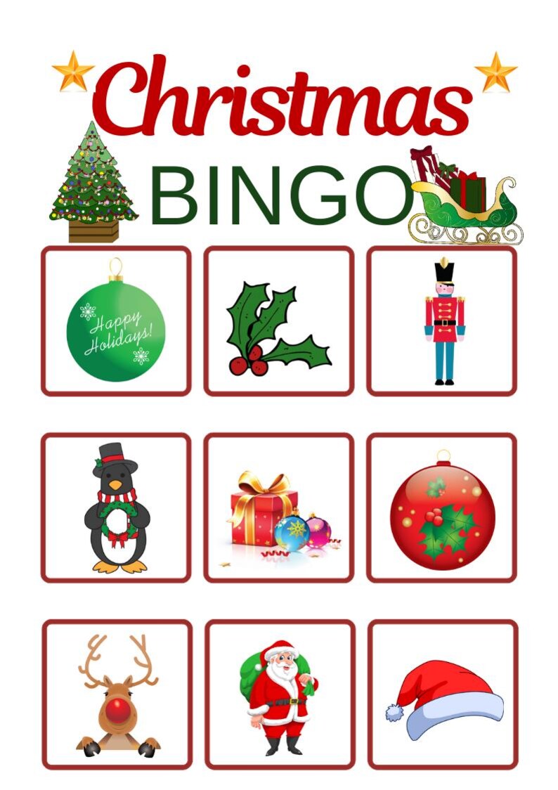 Printable Fun and Festive Christmas Bingo Game for Kids - Etsy
