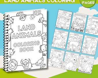 Cute Baby Land Animal Coloring Pages | Animal Puzzle | Print and Go ...