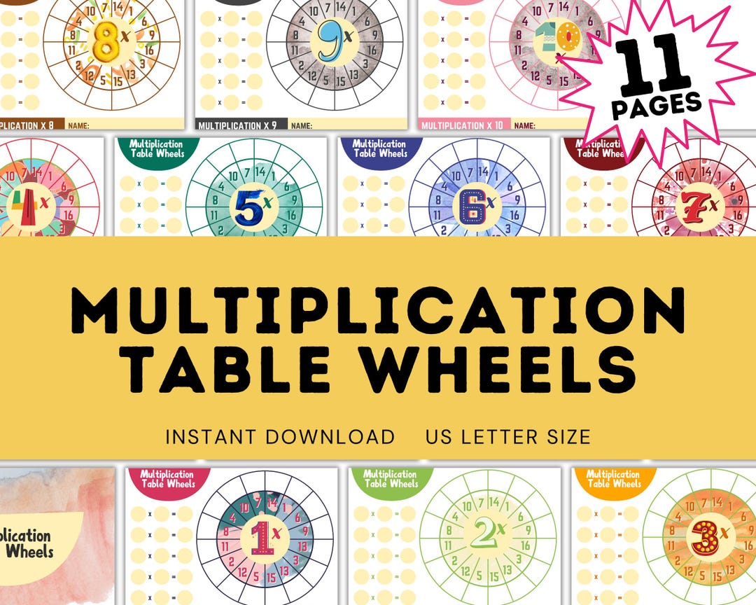Math Multiplication Table Wheels 1-10 - Etsy