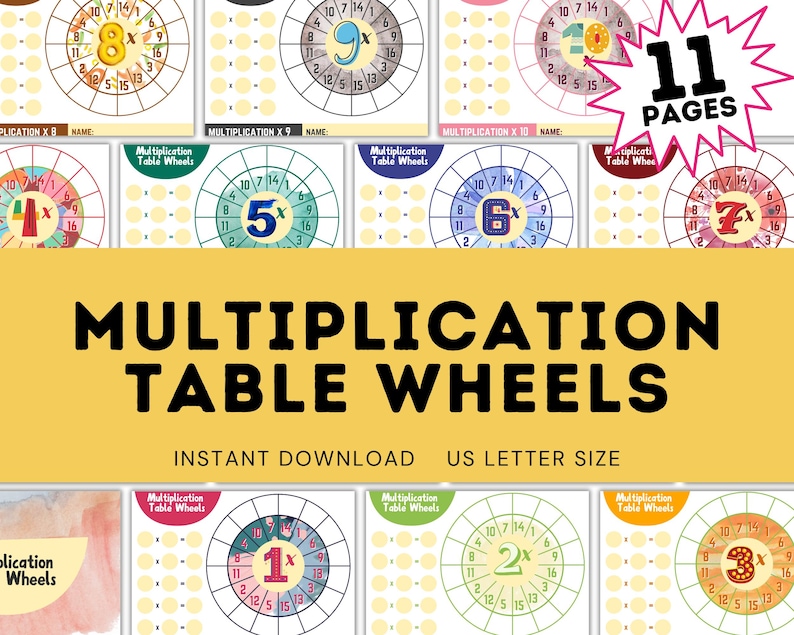 Math Multiplication Table Wheels 1-10 - Etsy