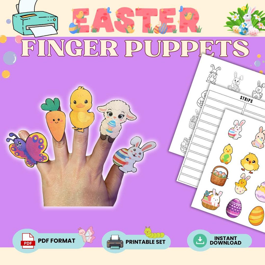 Printable Easter Finger Puppets - Etsy