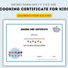 Junior Chef Award Cooking Certificate for Kids - Etsy