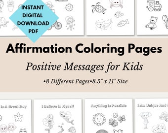 Kids Positivity Coloring Pages, Affirmation Coloring, Positive Mental ...