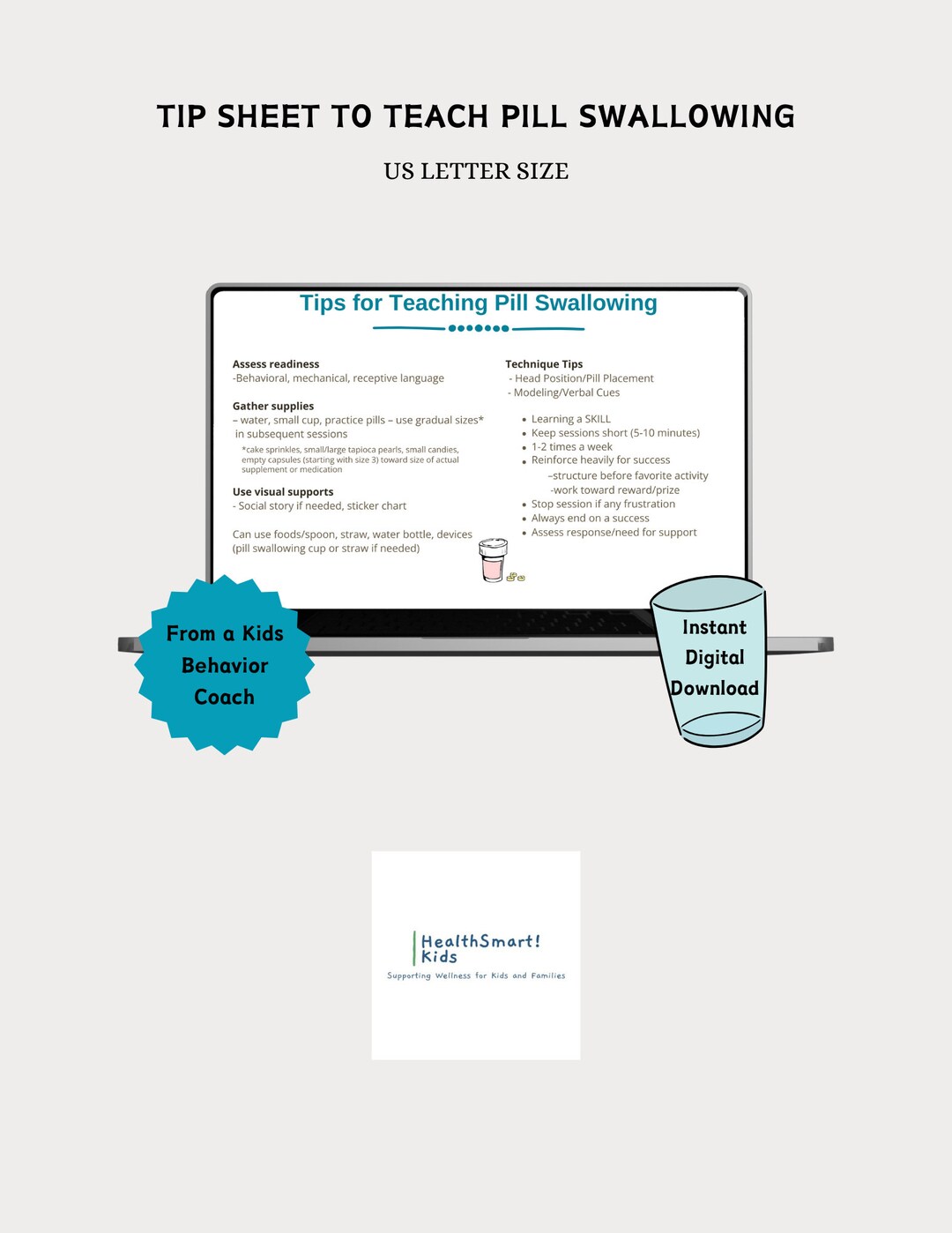 Teach Kids How to Swallow Pills Tips Printable Guide - Etsy