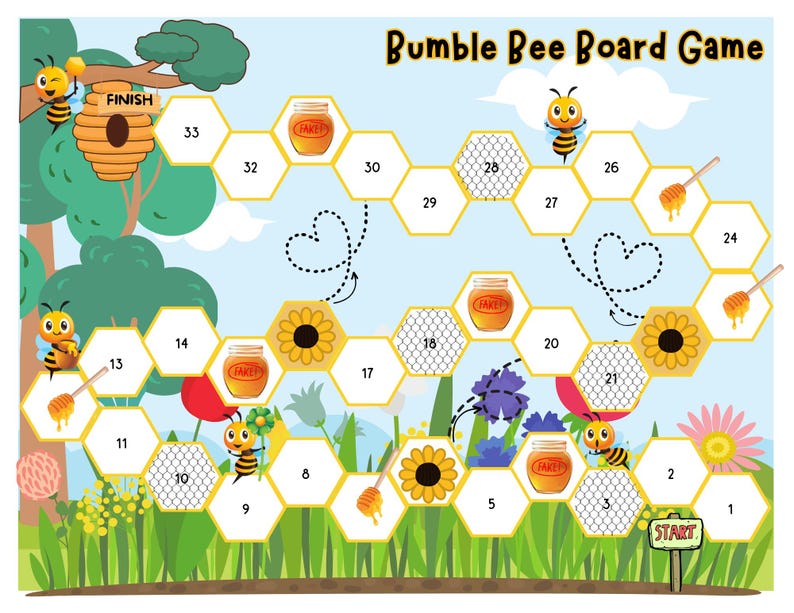 Bumble Bee Printable Board Game - Etsy