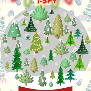Christmas Tree I Spy Worksheet for Kids - Count the Trees - Etsy
