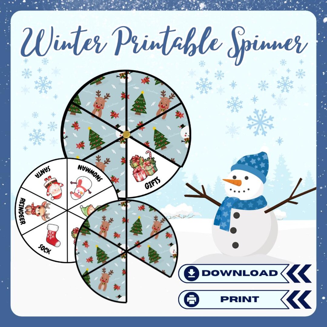Winter Printable Spinners Set of 5 - Etsy