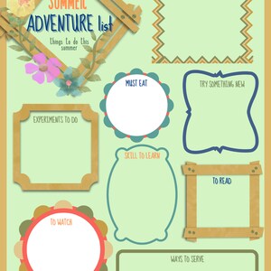 Summer Fun Activities Planner, Printable Summer Adventure List ...
