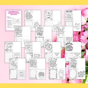 Printable Mother's Day Cards to Color and Fold for Kids - Etsy