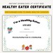 Healthy Eater Award Certificate | Printable Kids Nutrition Reward - Etsy