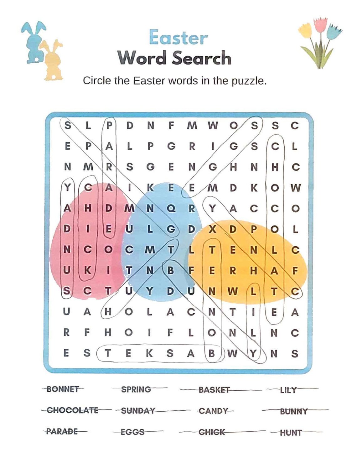 Easter Fun Word Search Puzzle for Kids - Etsy