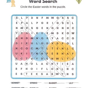 Easter Fun Word Search Puzzle for Kids - Etsy