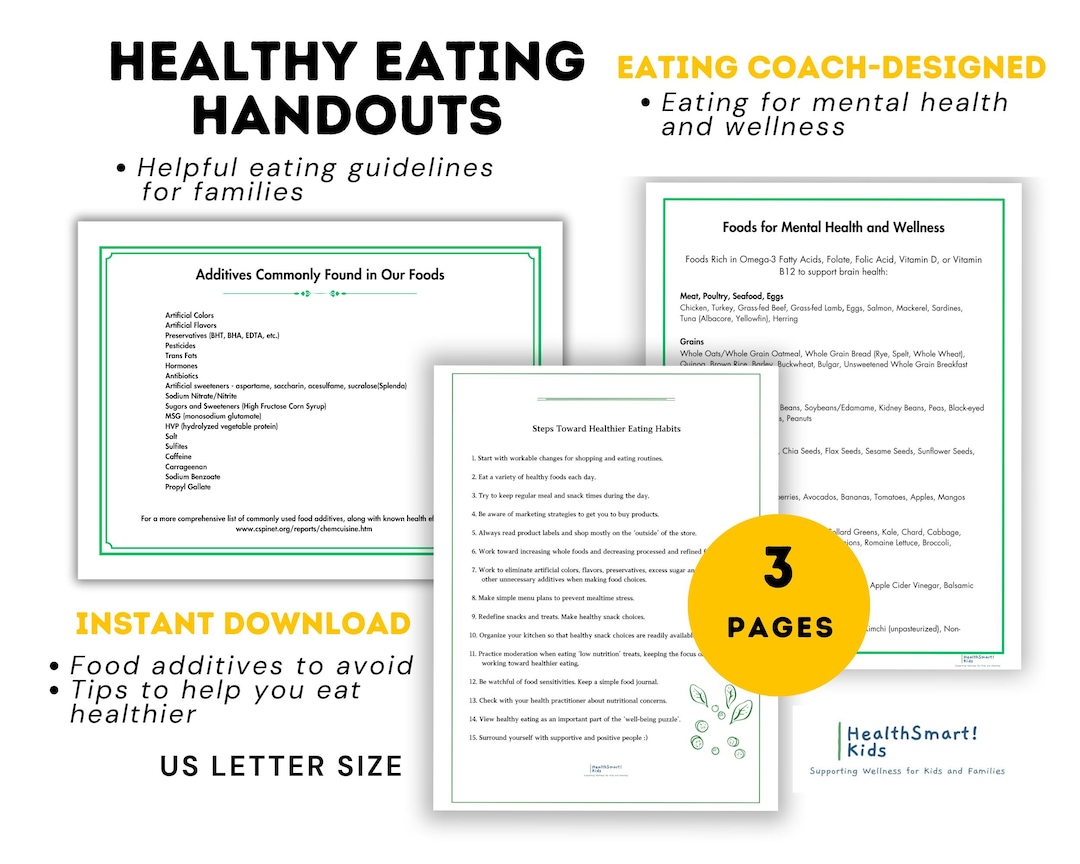 Healthy Eating Handouts for Families - Etsy
