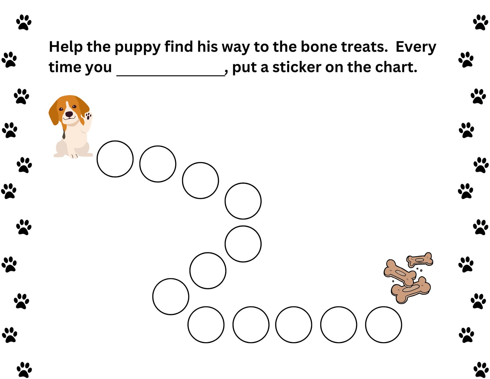 Printable Behavior Tracker Chart for Kids, Fun Puppy-theme - Etsy