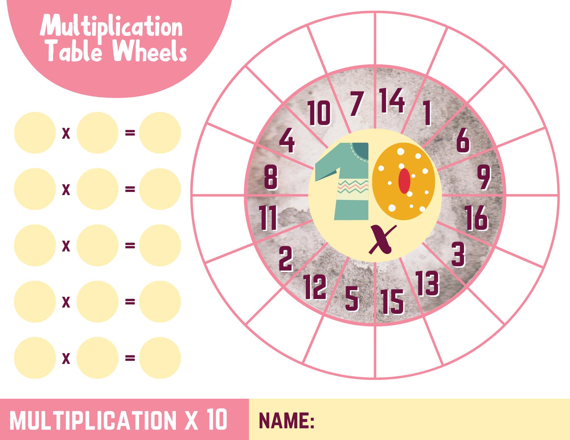 Math Multiplication Table Wheels 1-10 - Etsy