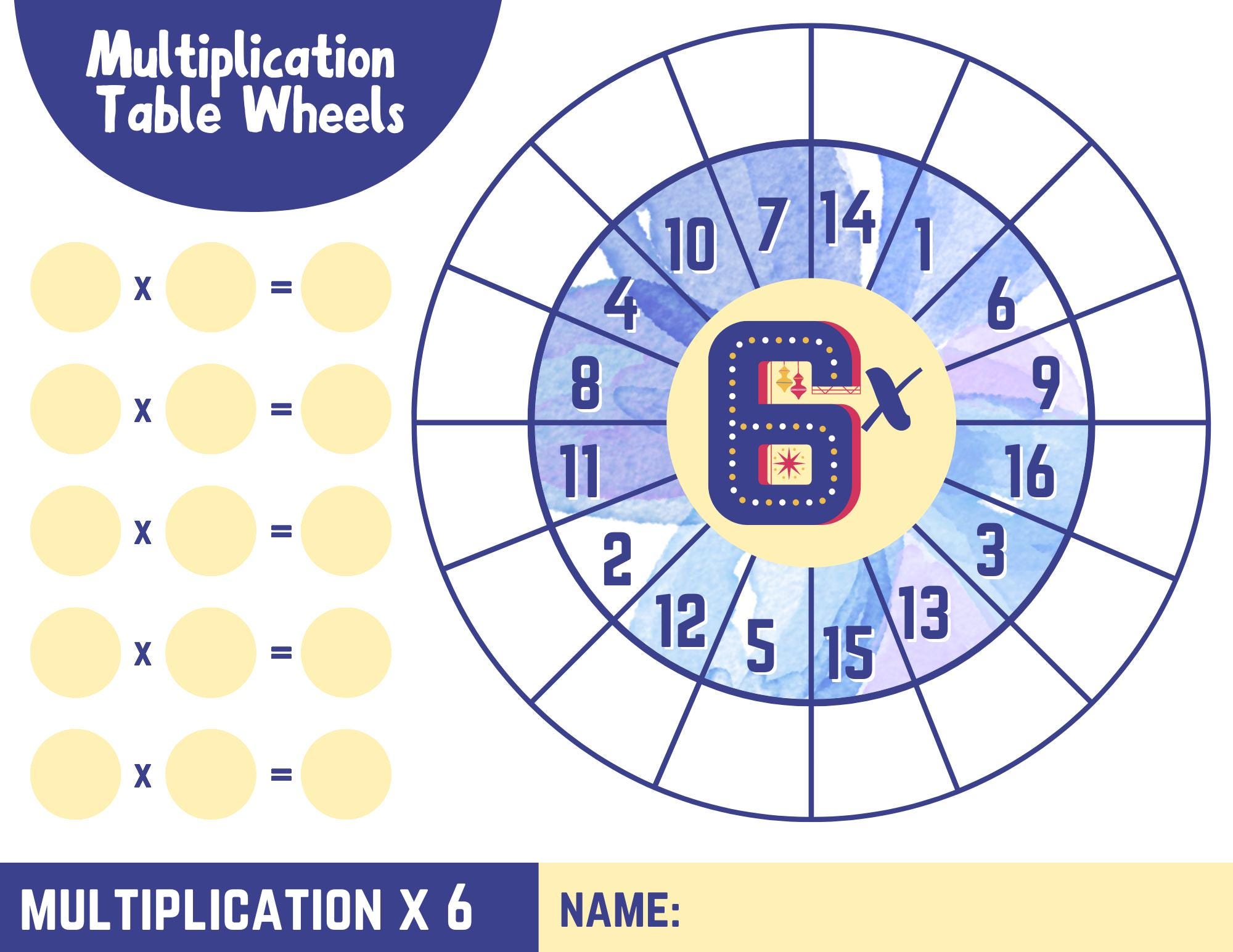 Math Multiplication Table Wheels 1-10 - Etsy