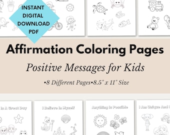 Black and White Affirmation Printables for Kids, 5 Positive Quotes ...