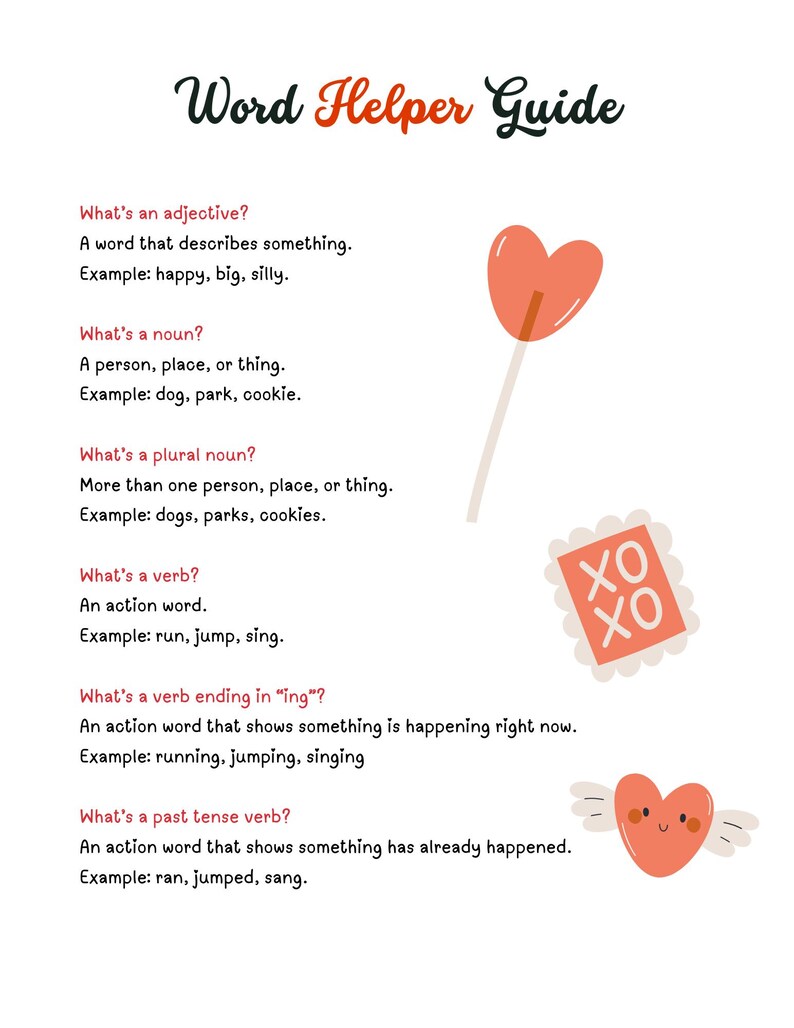 Valentine's Day Mad Libs Mystery Letter Printable Activity - Etsy
