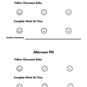 Classroom Behavior Chart for Preschool or Elementary Students - Etsy