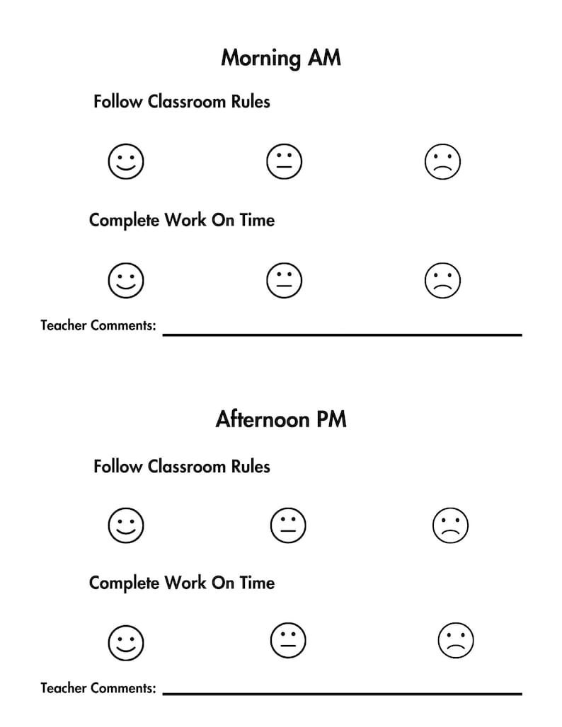 Classroom Behavior Chart for Preschool or Elementary Students - Etsy