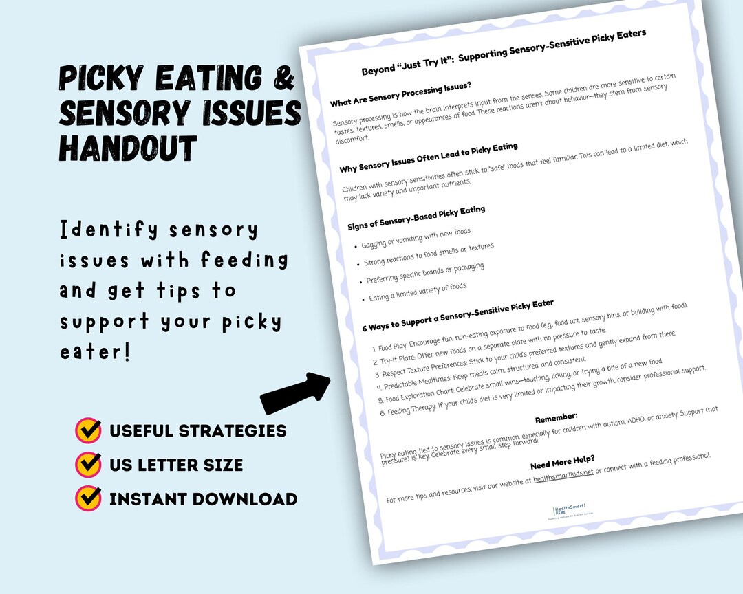 Supporting Sensory Sensitive Picky Eaters Printable Handout - Etsy