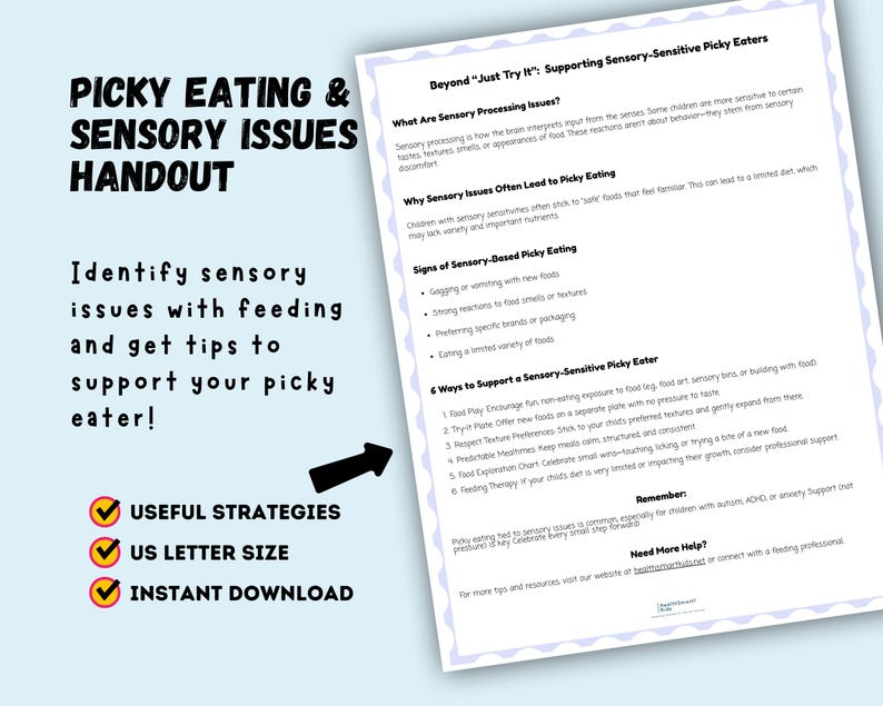 Supporting Sensory Sensitive Picky Eaters Printable Handout - Etsy