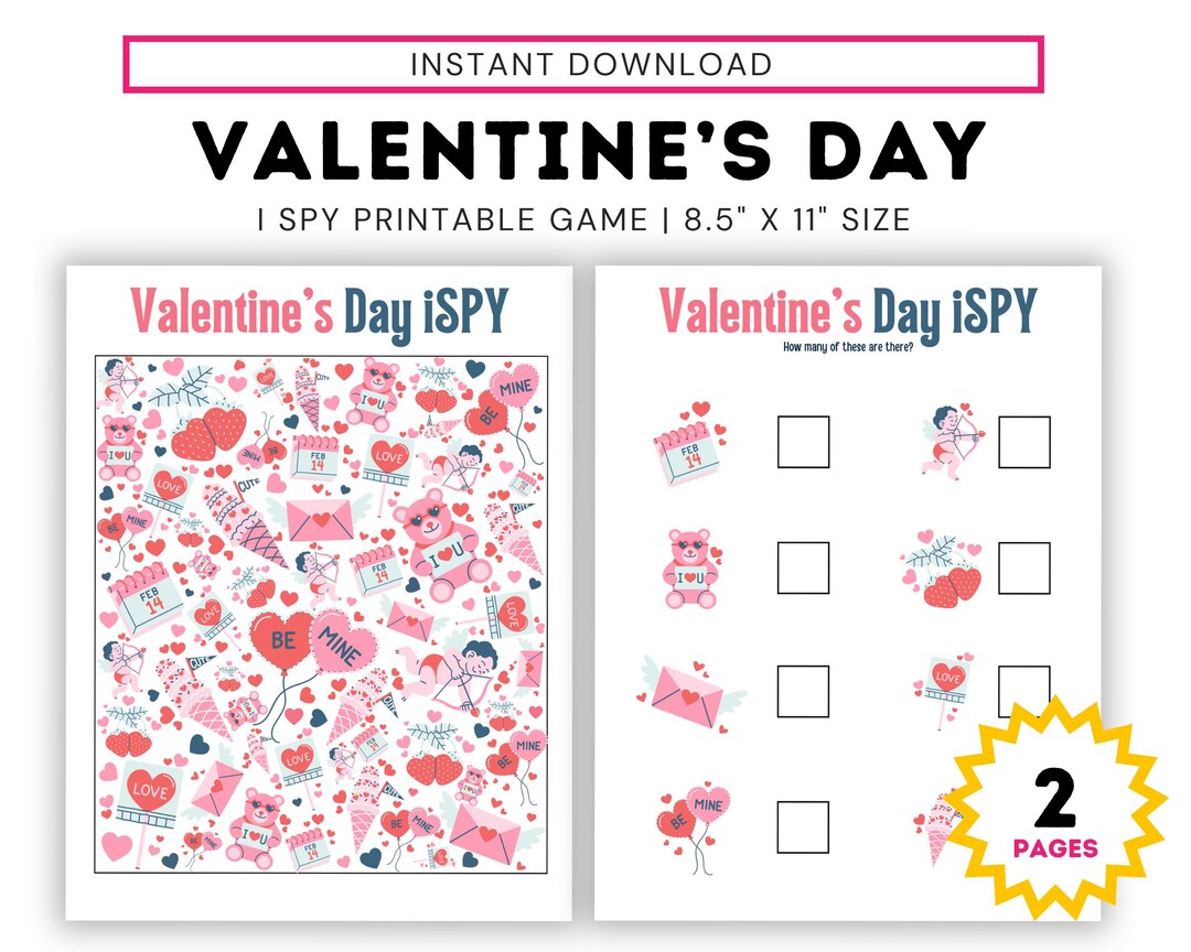Valentine's Day I Spy Game - Etsy