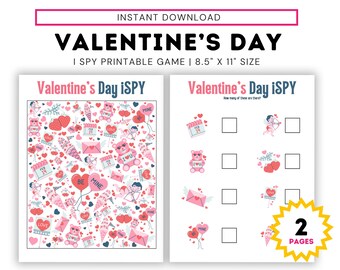 Valentine's Day I Spy Puzzles for Kids | Printable Look and Find ...
