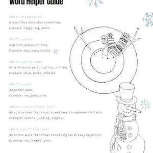 Fun Winter Snowman Mad Libs Worksheet - Etsy