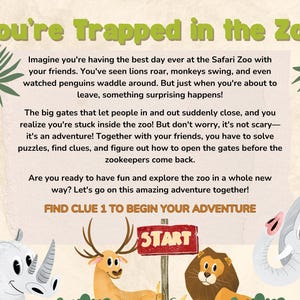 Printable Zoo Escape Room Game for Kids - Etsy