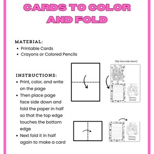 Printable Mother's Day Cards to Color and Fold for Kids - Etsy