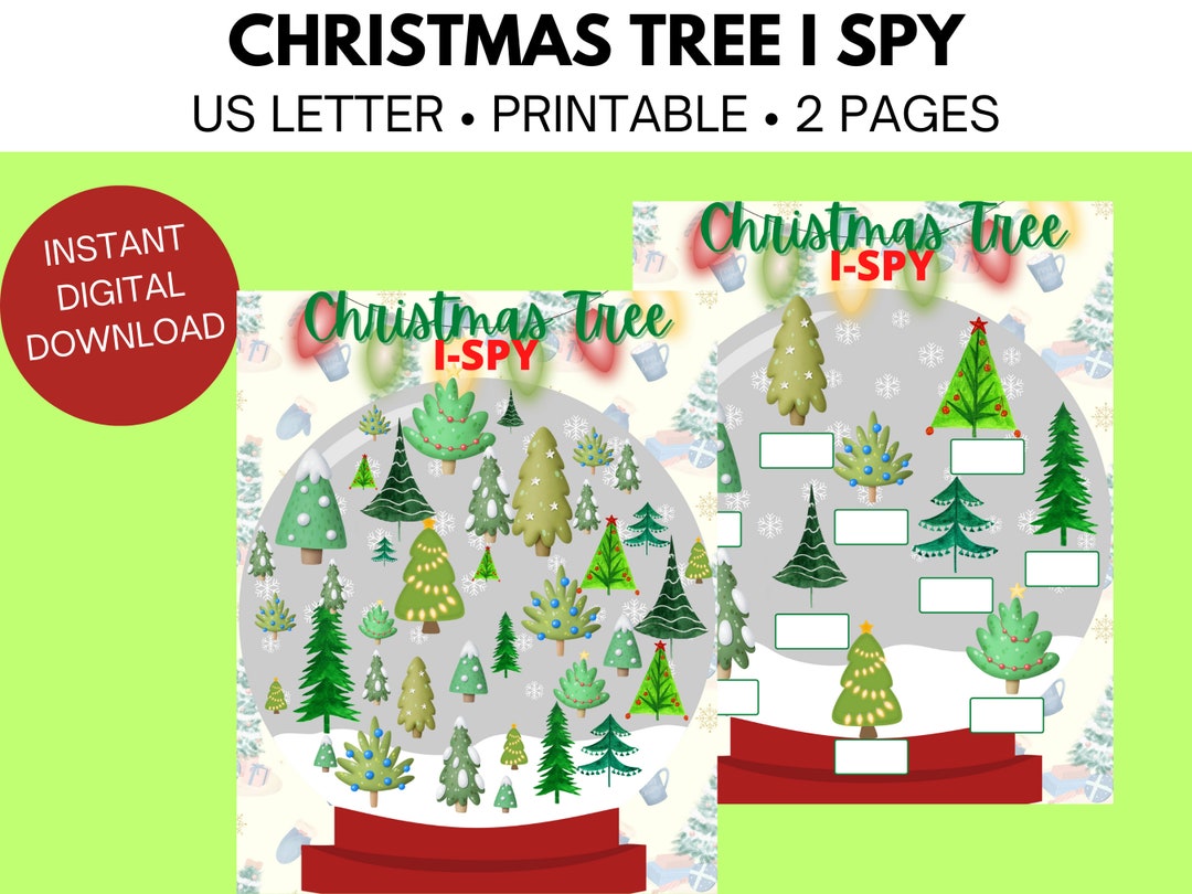 Christmas Tree I Spy Worksheet for Kids - Count the Trees - Etsy