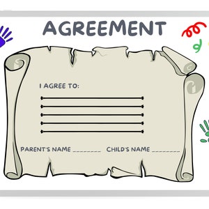 Printable Kids Behavior Contract for Home and School Behavior Contract ...