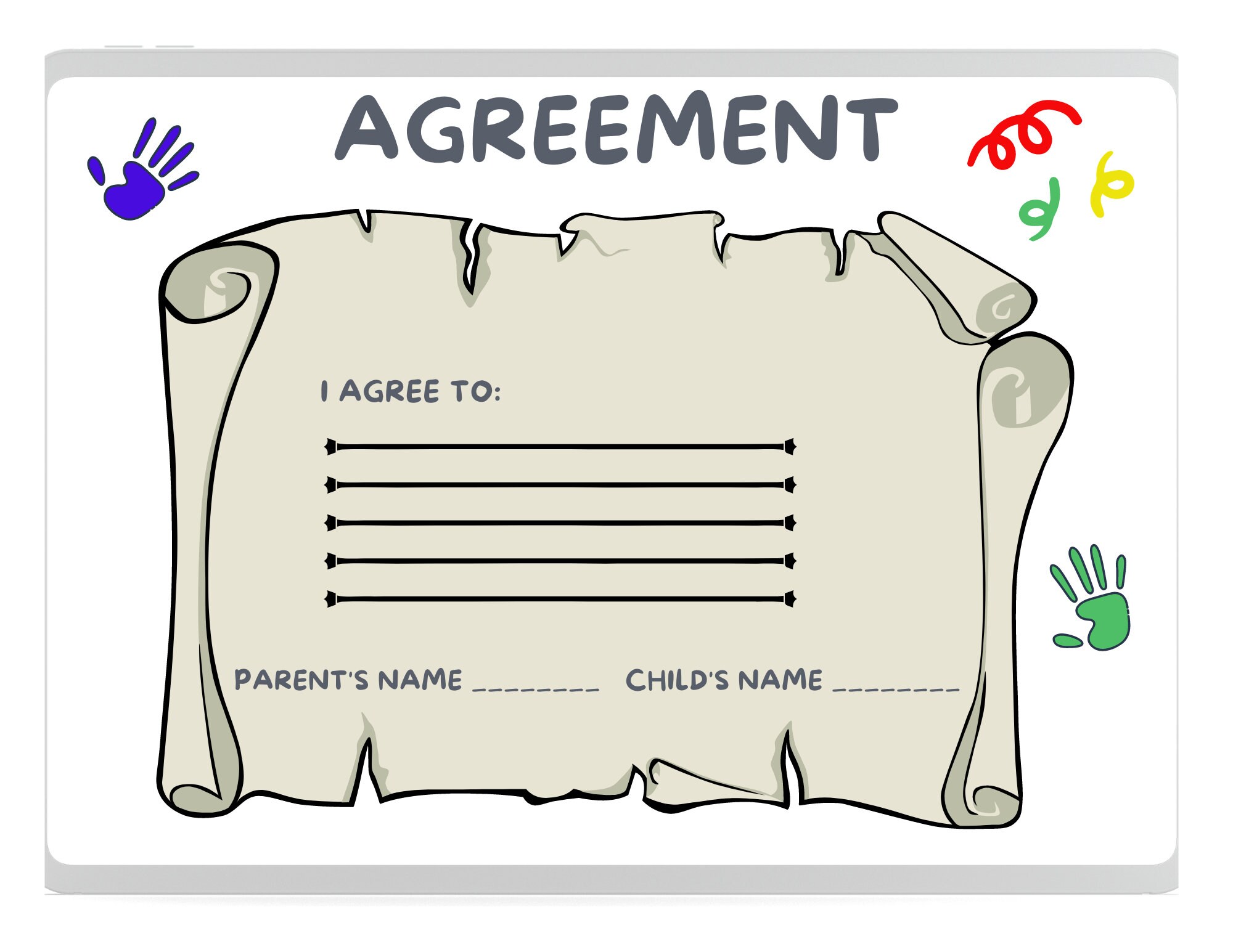 Printable Kids Behavior Contract for Home and School Behavior Contract ...