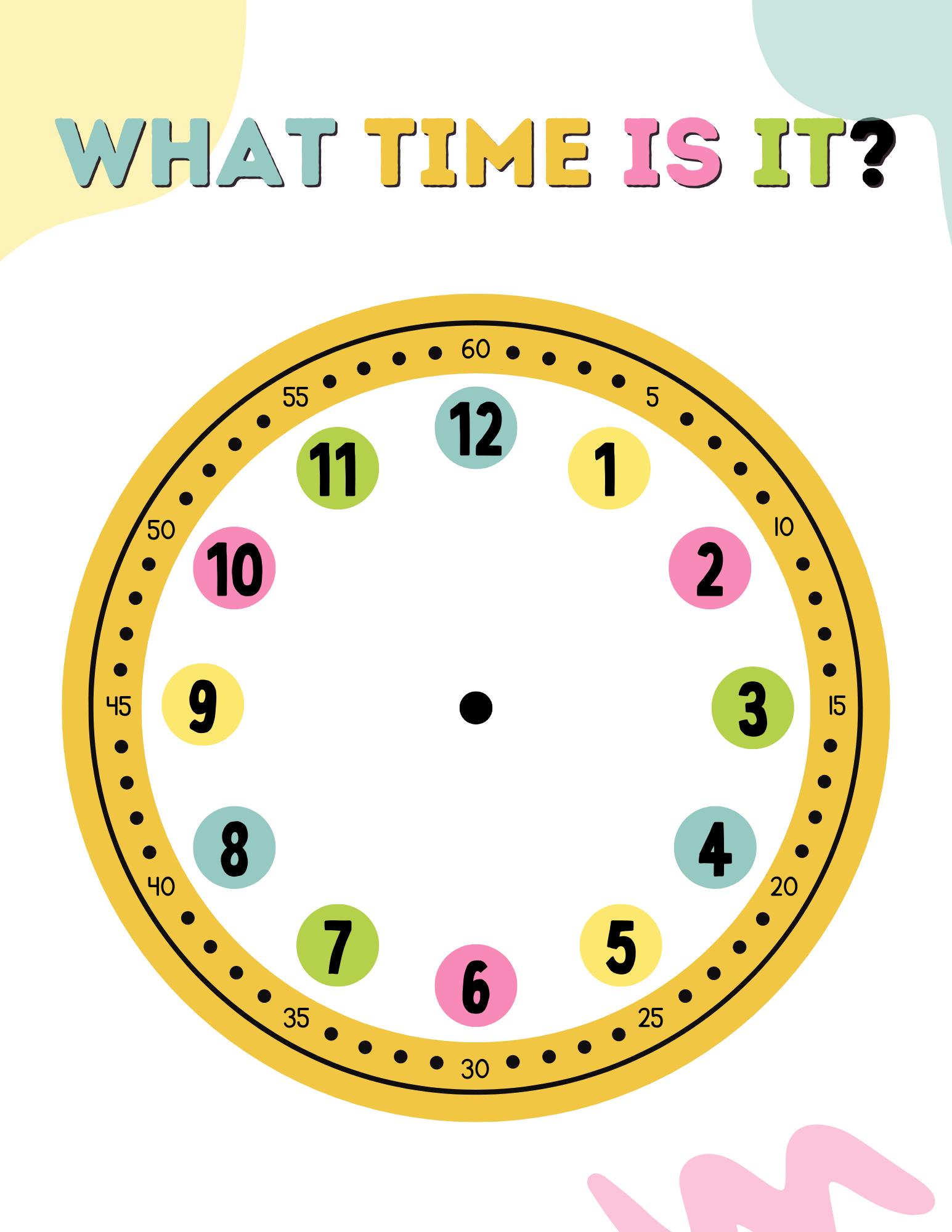 Printable Analog Clock for Learning to Tell Time - Etsy