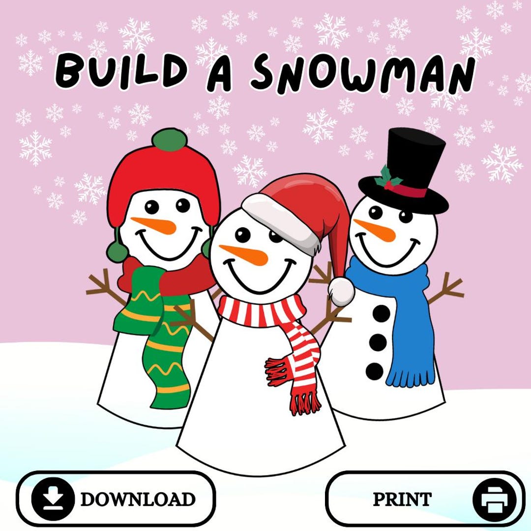 Build a Snowman Craft Activity for Kids - Etsy