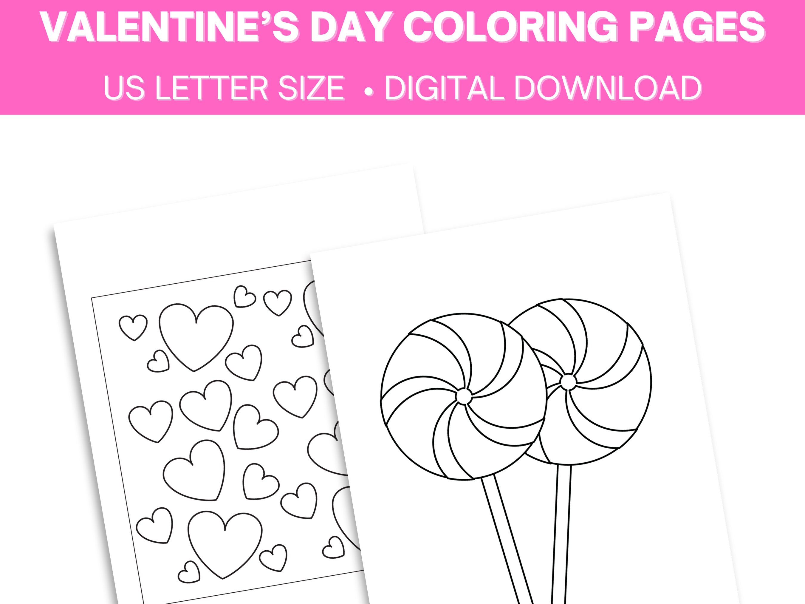 Fun Valentine's Day Coloring Pages for Kids Set of 14 Different ...