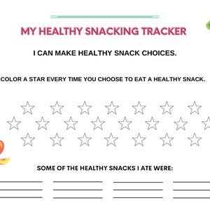 Picky Eater Printable Reward Chart Healthy Snacking Choices Tracker for ...