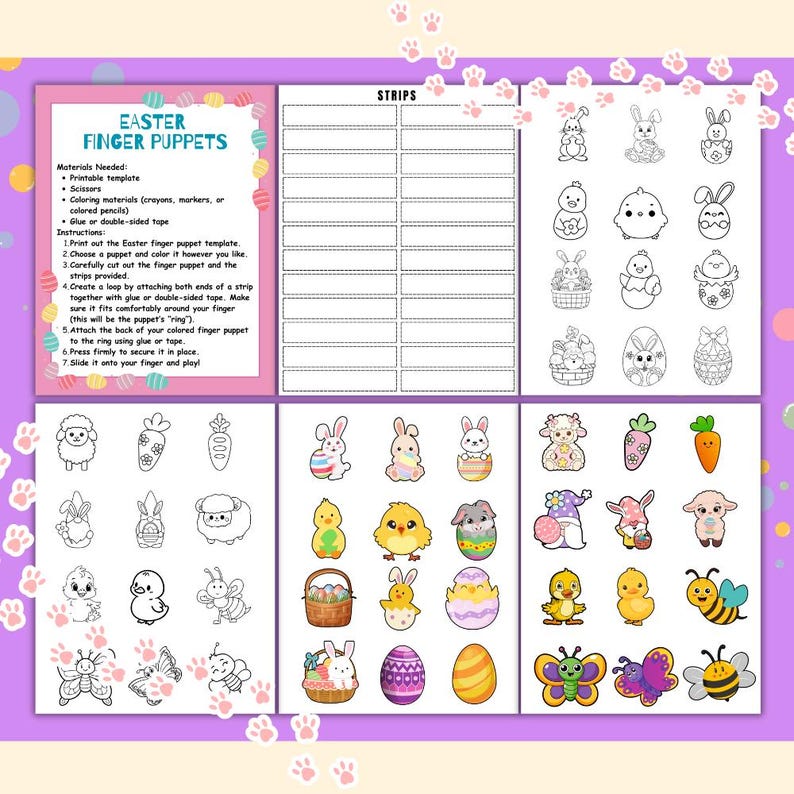 Printable Easter Finger Puppets - Etsy