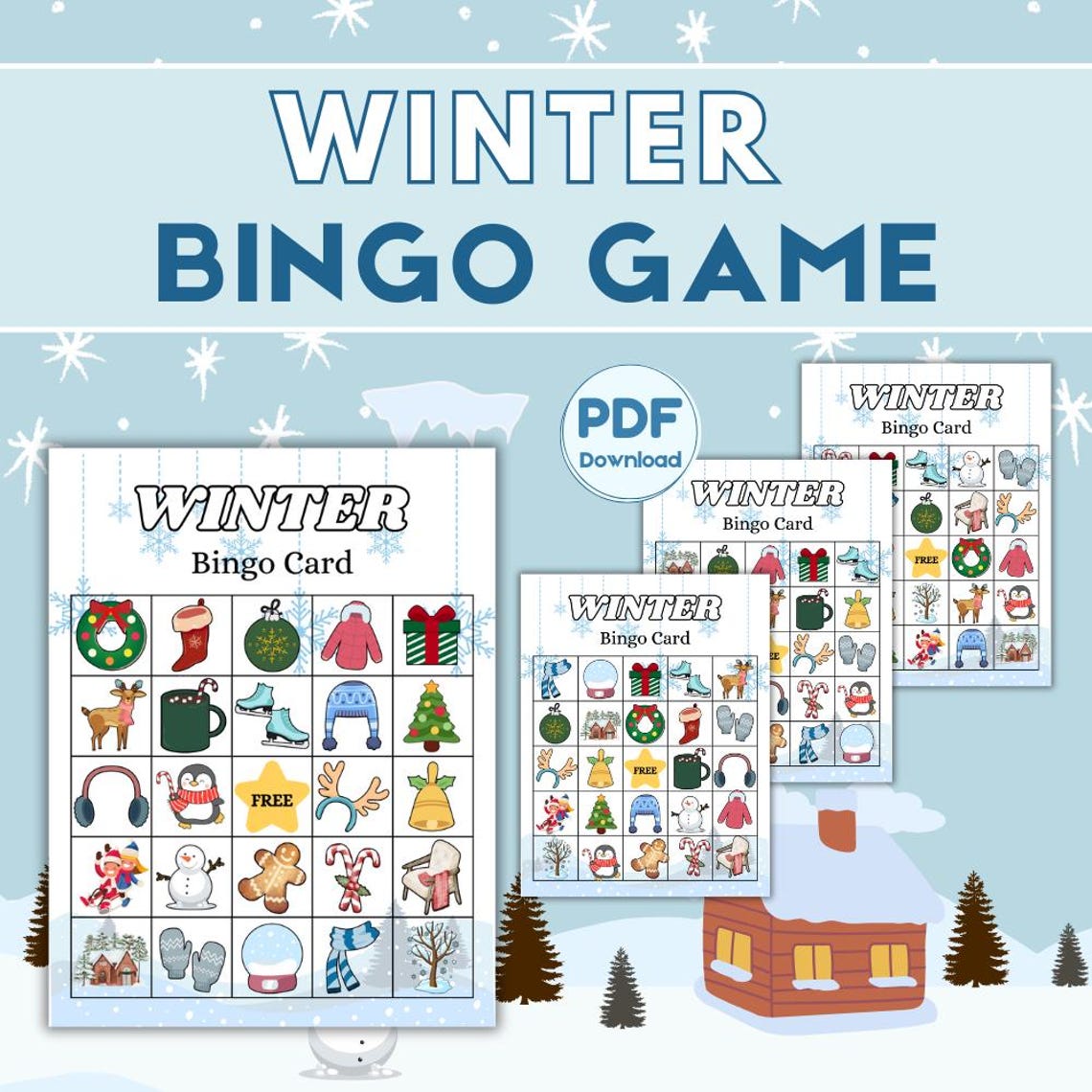 Printable Winter Bingo Game - Etsy