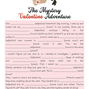 Valentine's Day Mad Libs Mystery Letter Printable Activity - Etsy