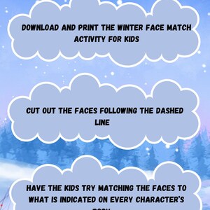 Winter Face Match Games for Kids Identify Emotions Activity - Etsy