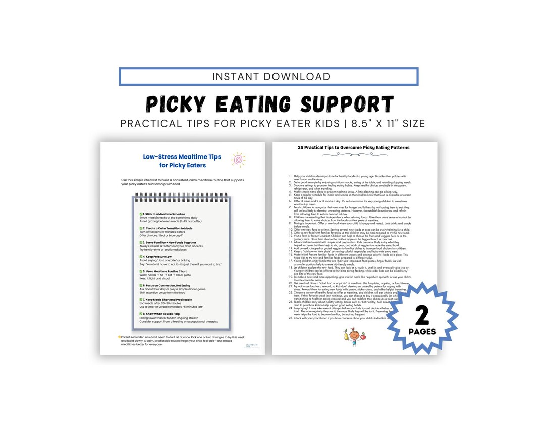 Picky Eater Printable Tips – 2 Pages of Low-stress Mealtime Solutions ...