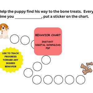 Printable Behavior Tracker Chart for Kids, Fun Puppy-theme - Etsy