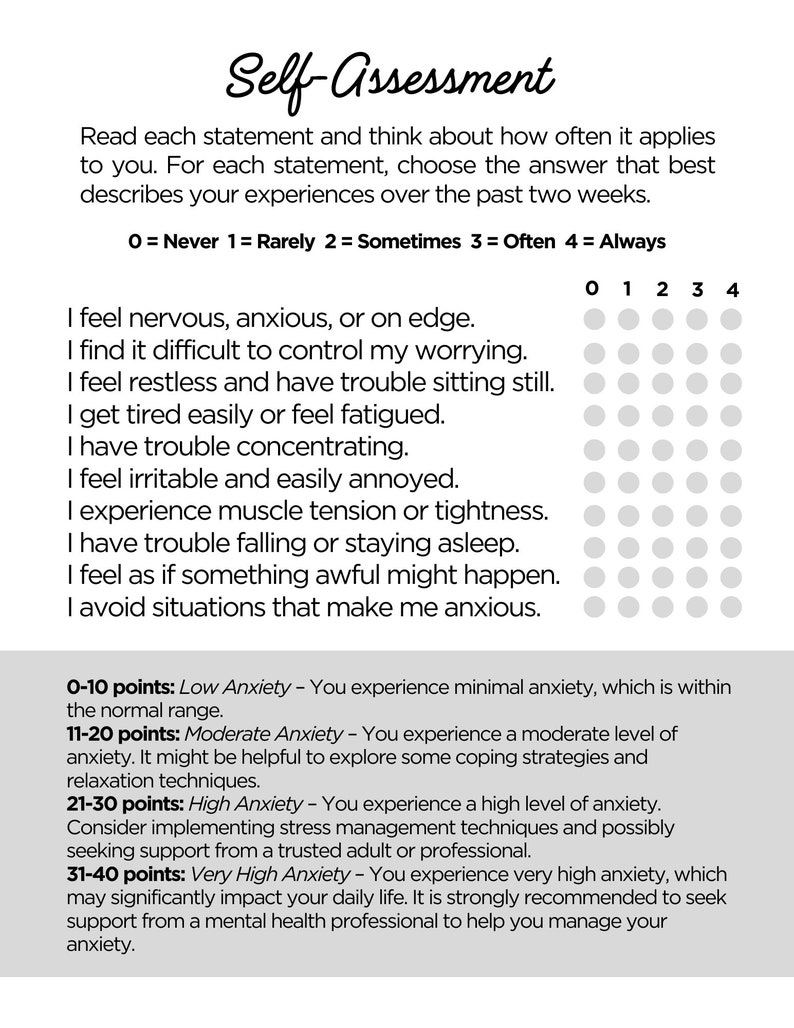 Printable Teen Anxiety Support Workbook - Etsy