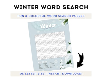 1st Grade Winter Word Search With Answer Key, Printable - Etsy