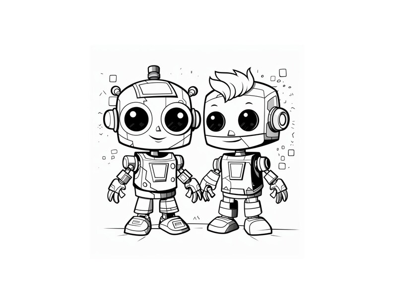 Robot Buddies Coloring Pages Bundle - Etsy