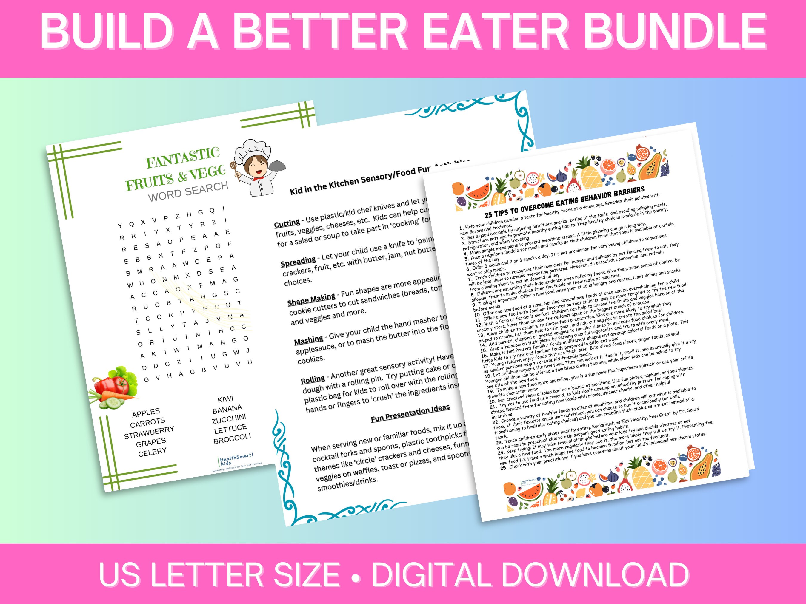 Picky Eaters Healthy Eating Worksheets Bundle - Etsy