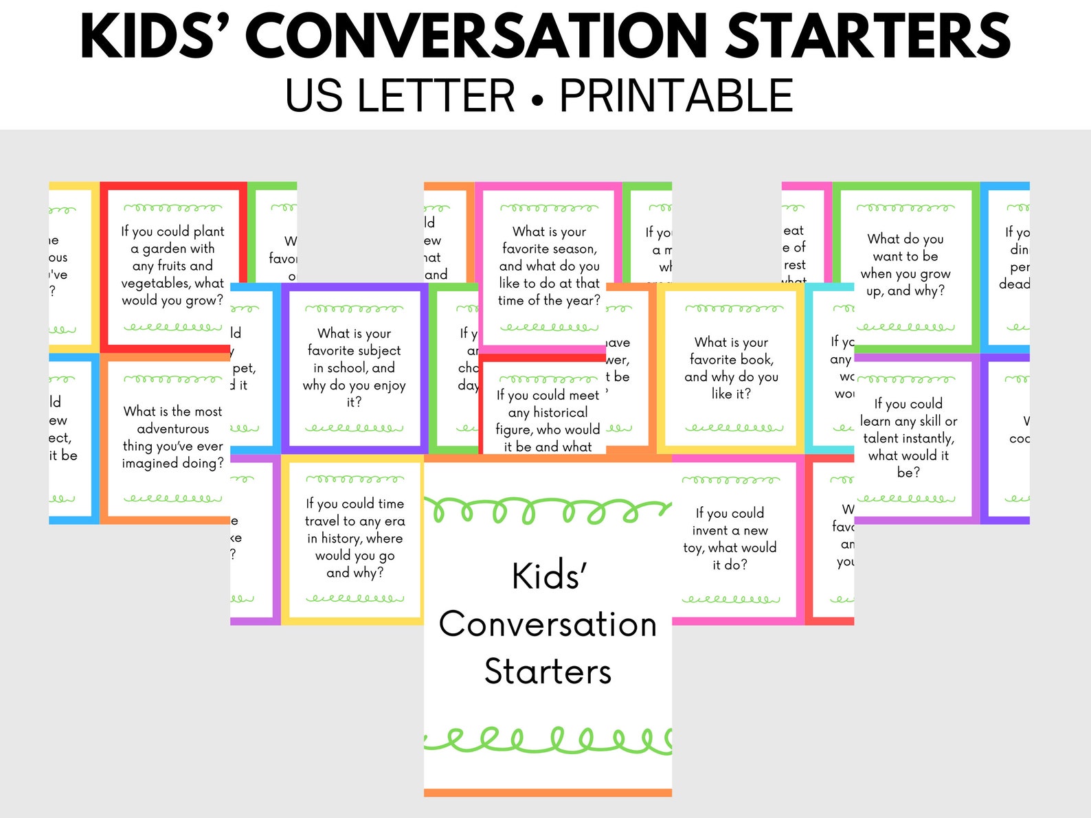 Kids' Conversation Starters - Prompts to Get Kids Talking - Etsy