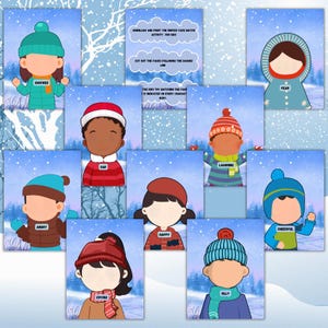 Winter Face Match Games for Kids Identify Emotions Activity - Etsy